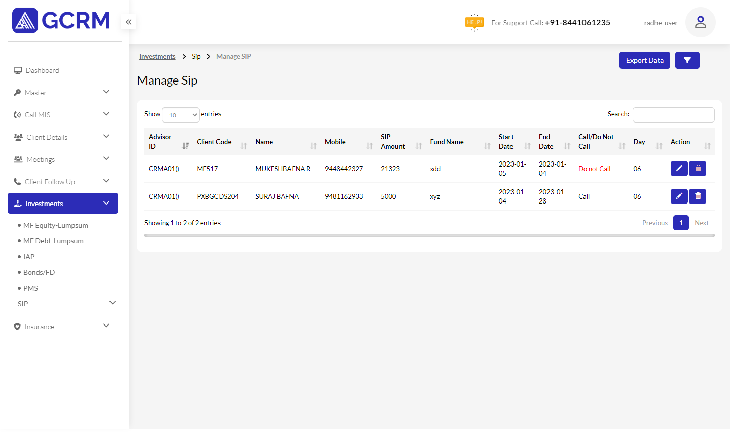 GCRM: Customer Relationship Management
